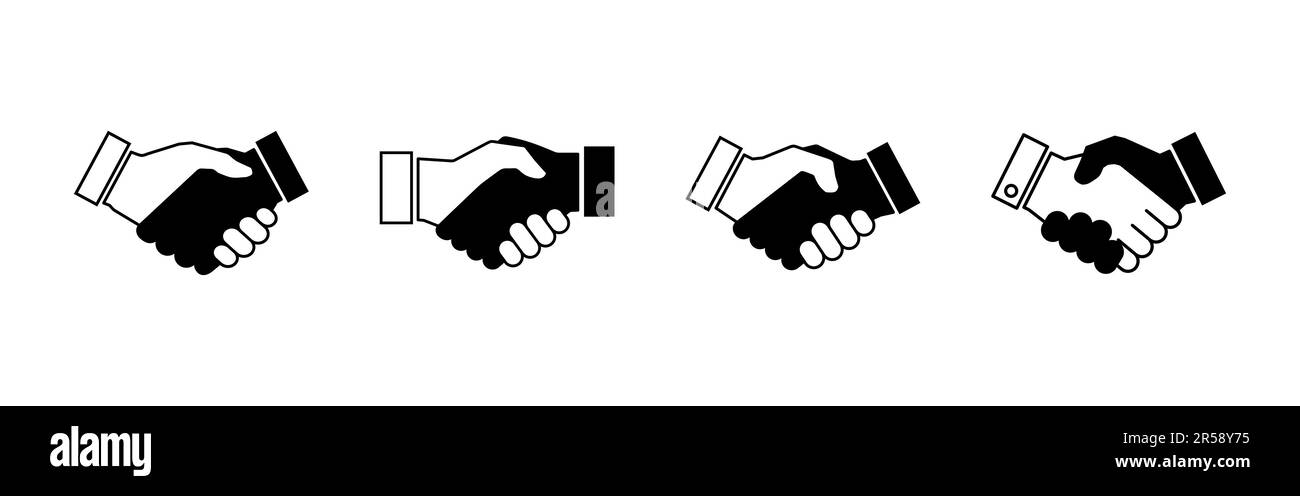 Handshake icon set. business handshake. contact agreement Stock Vector ...