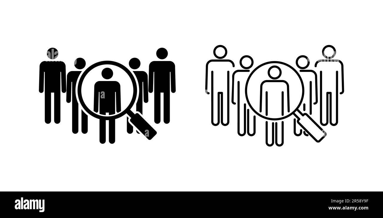 Hiring icon set. Search job vacancy icon. Human resources concept ...