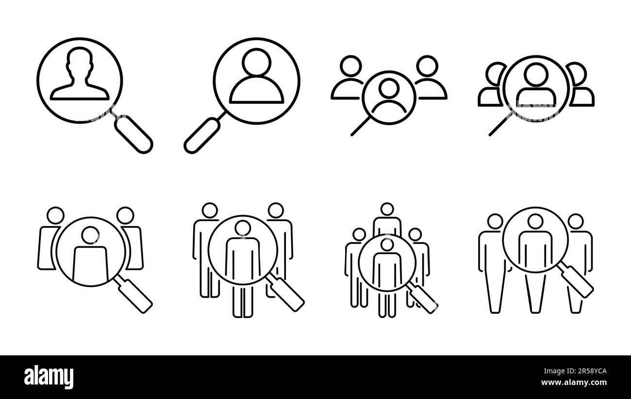 Hiring icon set. Search job vacancy icon. Human resources concept ...