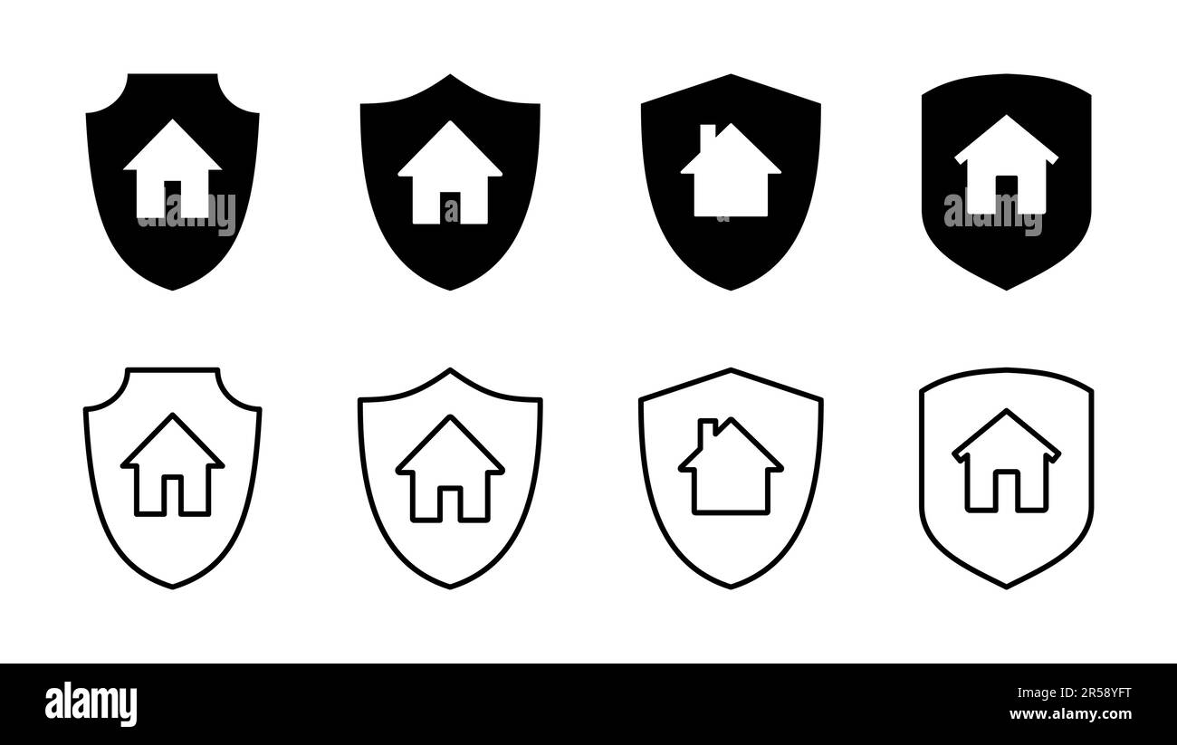 home insurance icon set. home protection icon Stock Vector Image & Art ...