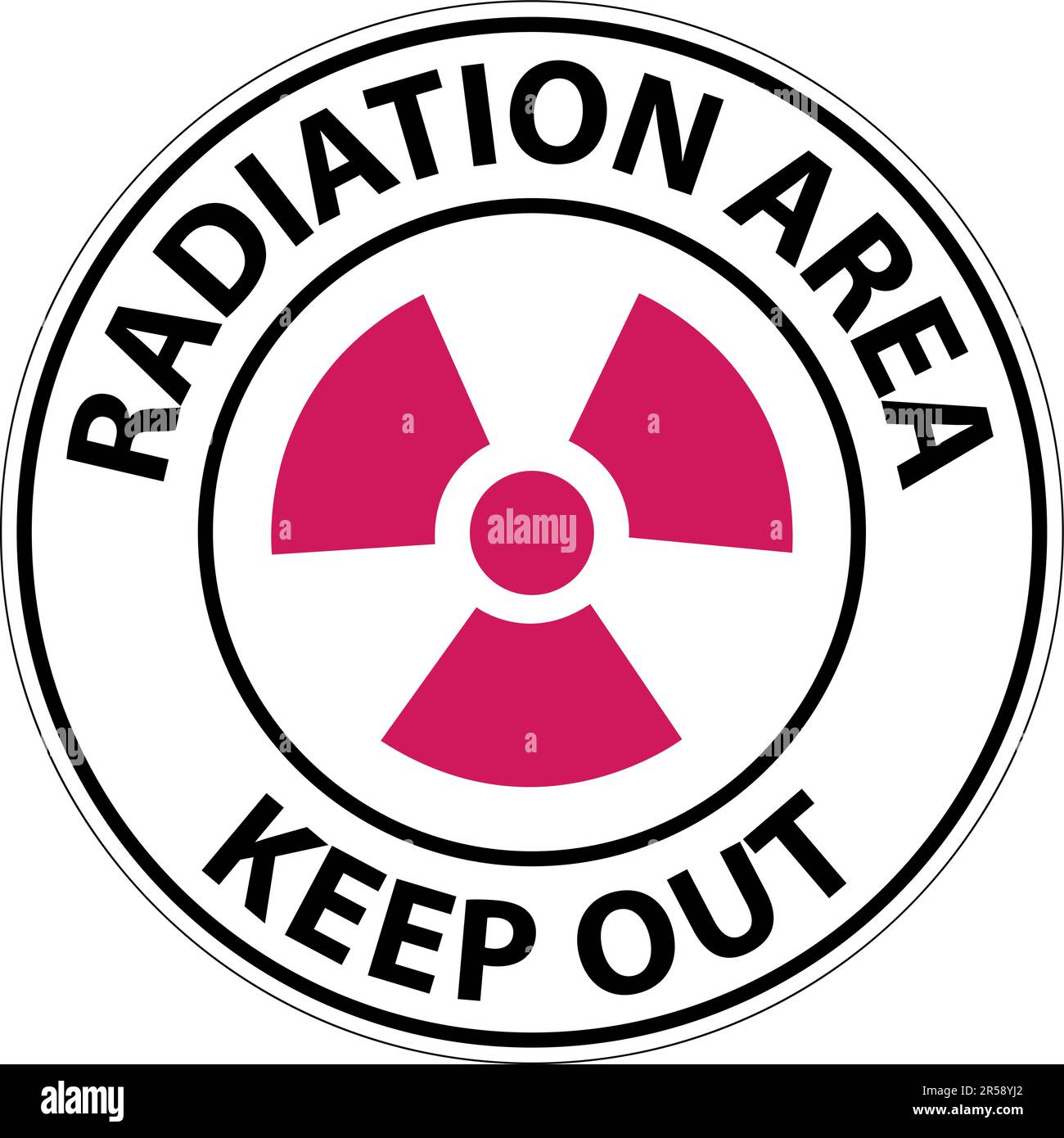 Notice Radiation Area Keep Out Sign On White Background Stock Vector ...