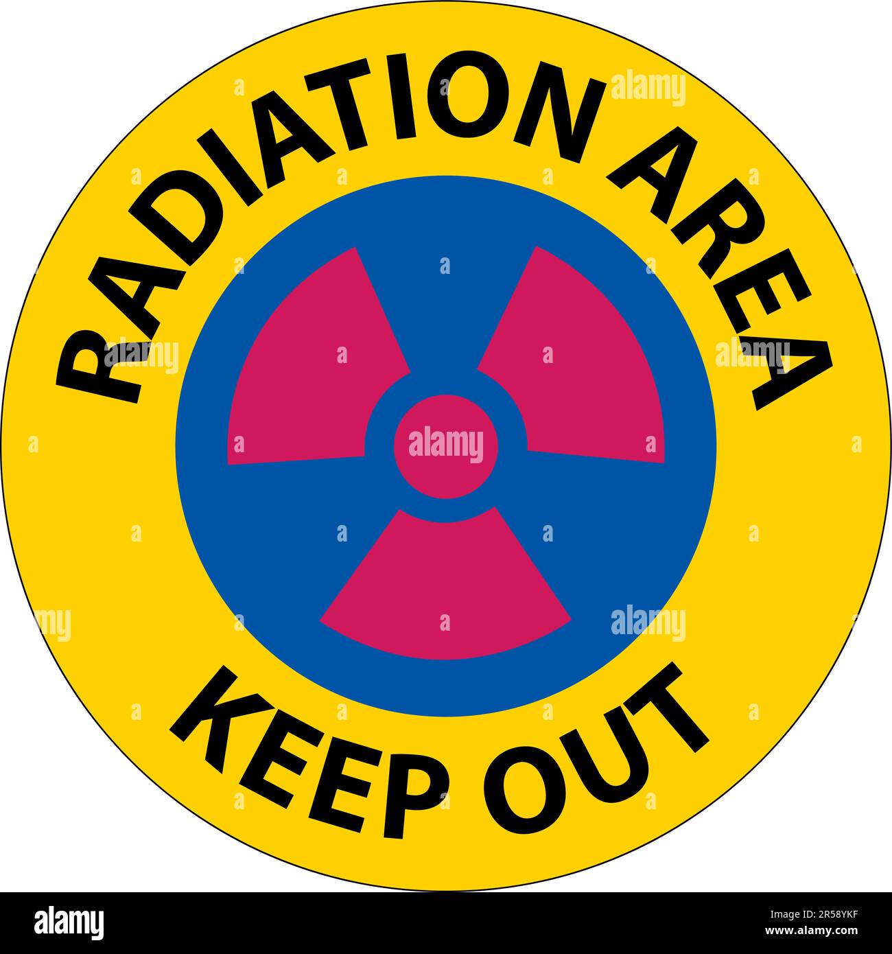 Notice Radiation Area Keep Out Sign On White Background Stock Vector ...