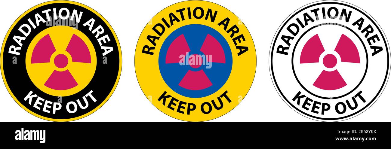 Notice Radiation Area Keep Out Sign On White Background Stock Vector ...