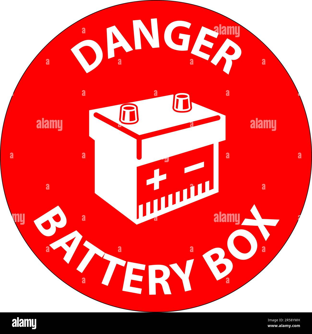 Danger Battery Box with Icon Sign On White Background Stock Vector ...