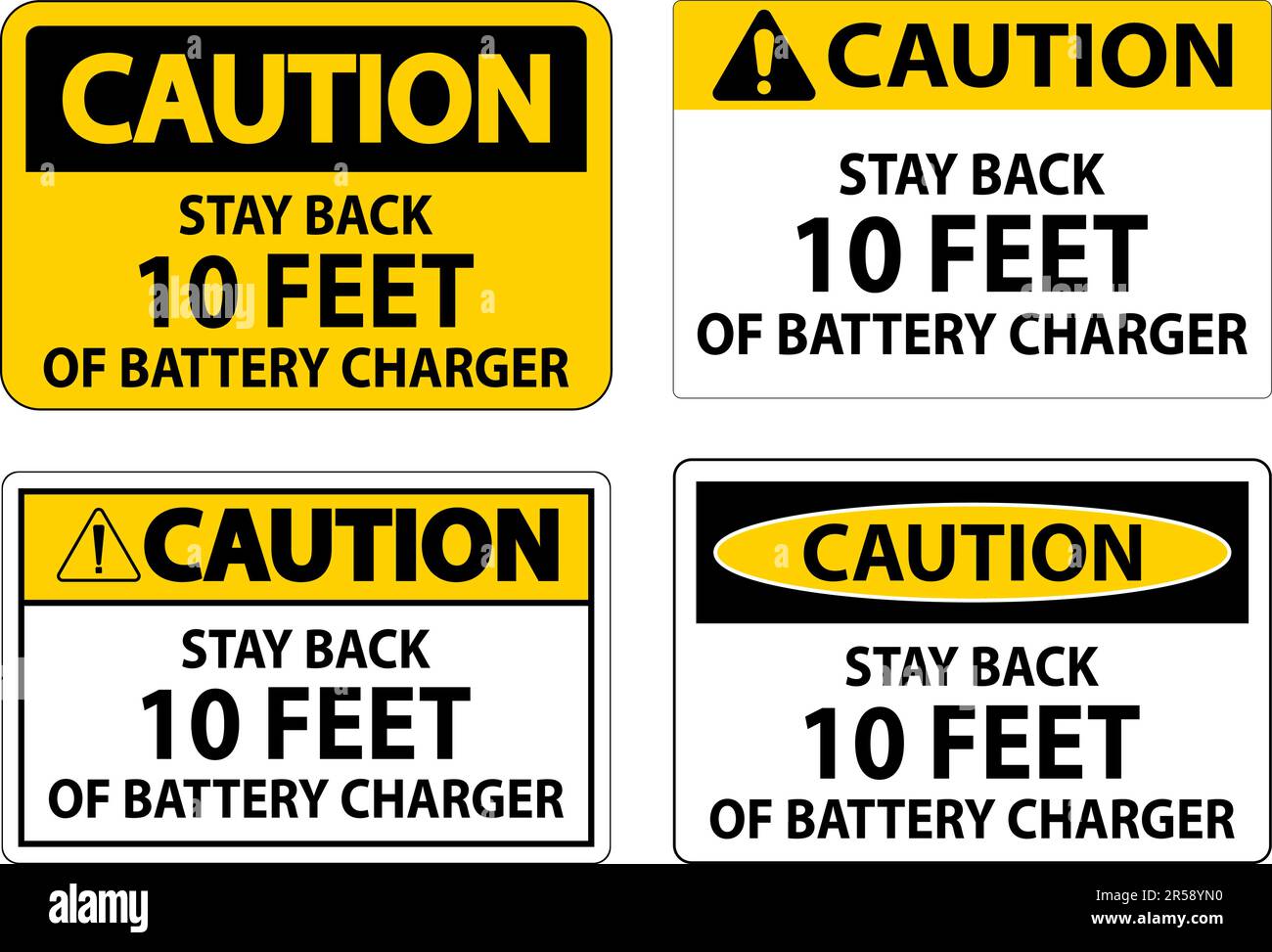 Caution Sign Stay Back 10 Feet Of Battery Charger Stock Vector Image ... Caution Sign Stay Back 10 Feet Of Battery Charger Stock Vector Image ...