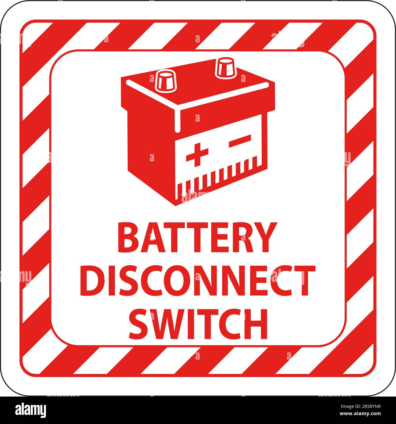 Battery Disconnect Switch Sign On White Background Stock Vector Image ...