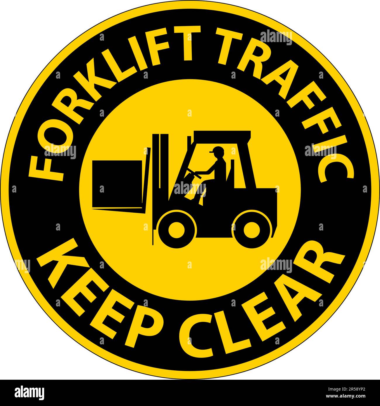 Forklift Traffic Keep Clear Sign On White Background Stock Vector Image ...