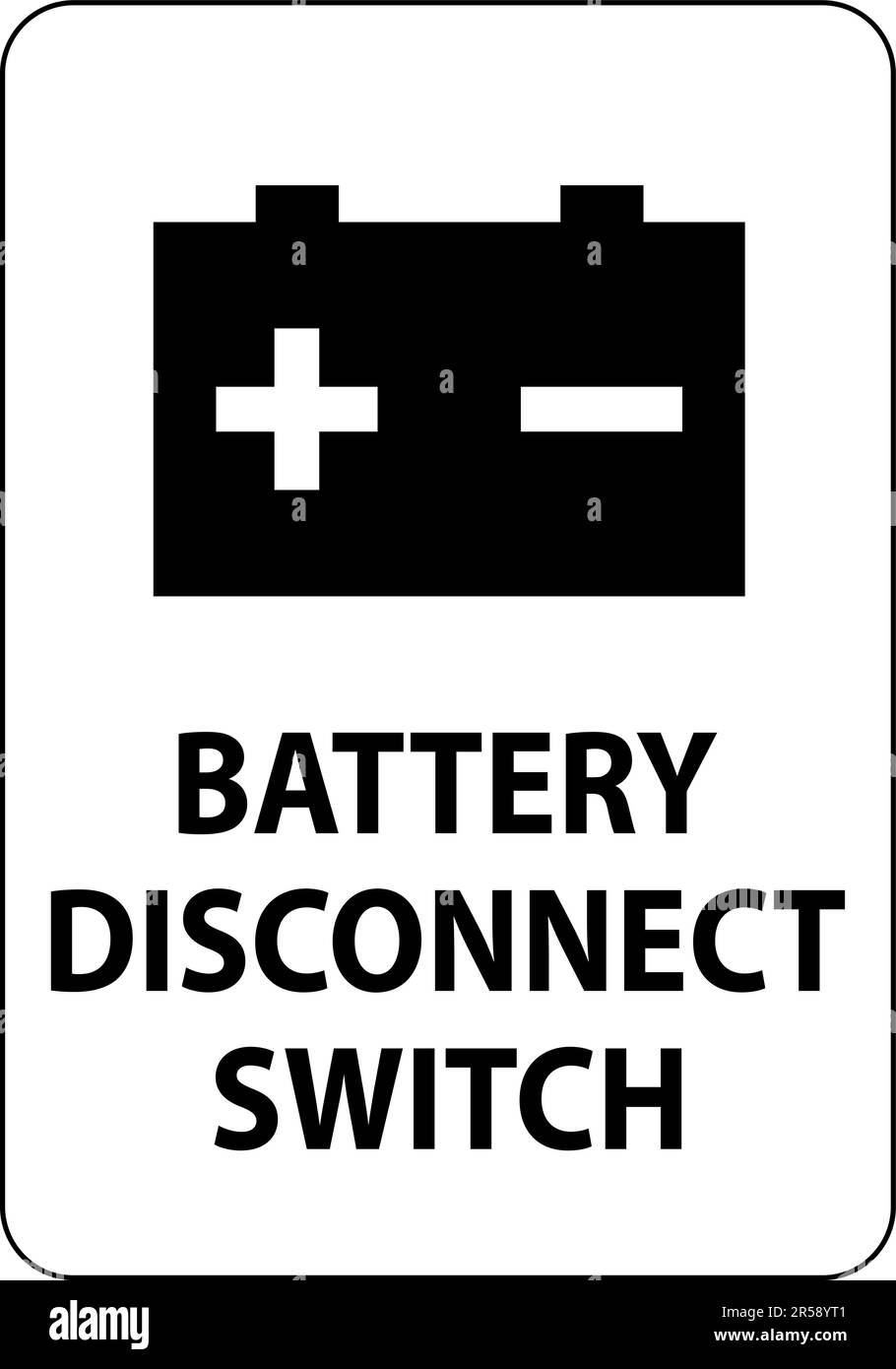 Battery Disconnect Switch Sign On White Background Stock Vector Image ...