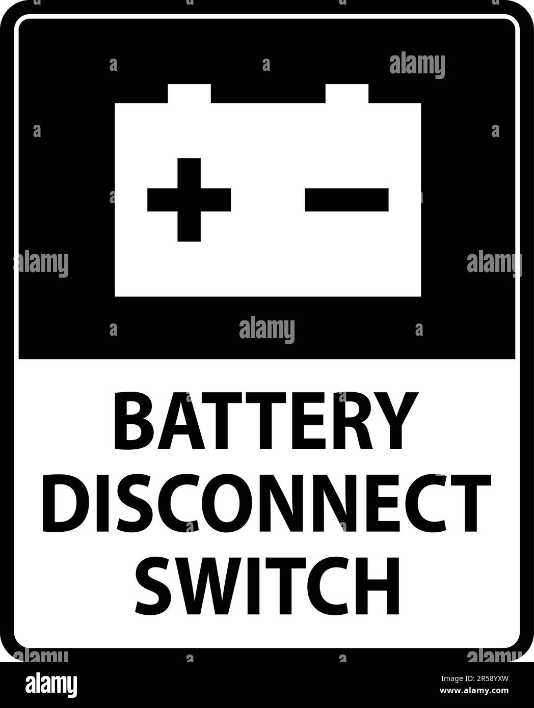 Battery Disconnect Switch Sign On White Background Stock Vector Image ...