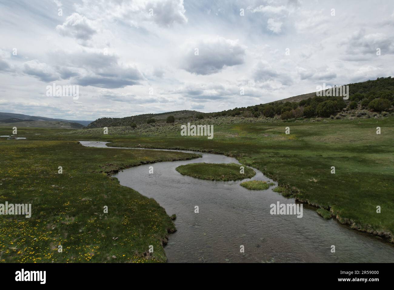 Aerial photo of Koosharem lake, Utah Stock Photo - Alamy