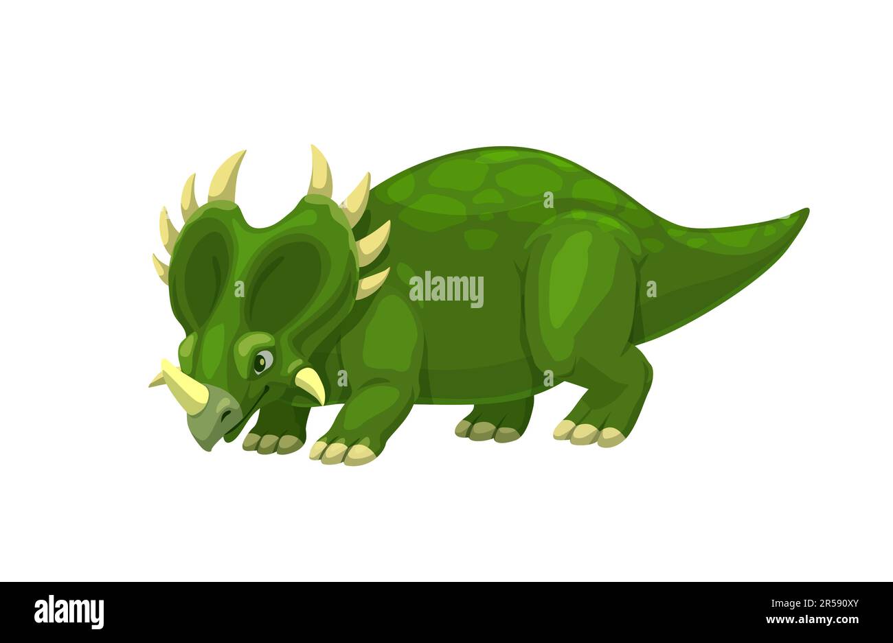 Cartoon styracosaurus dinosaur character. Isolated vector genus of ...