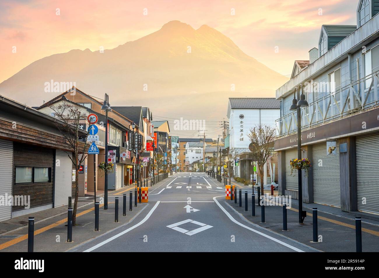 Yufuin, Japan - Nov 27 2022: Yufuin is a popular hot spring resort just ...