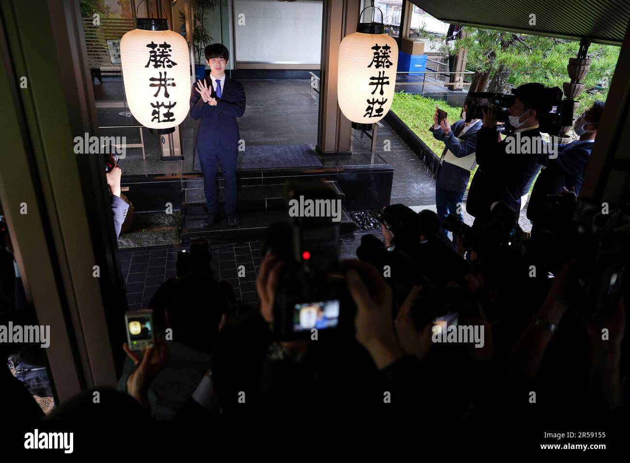 Japanese Shogi player Sota Fujii poses for photo in Takayama Village ...