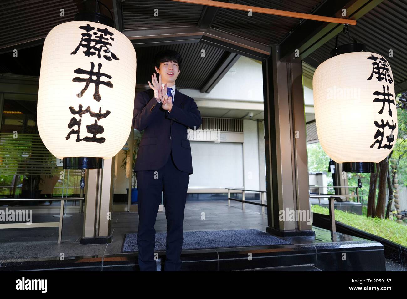 Japanese Shogi player Sota Fujii poses for photo in Takayama Village ...