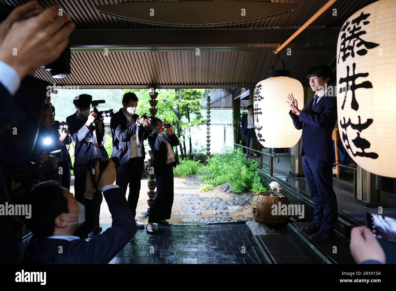 Japanese Shogi player Sota Fujii poses for photo in Takayama Village ...