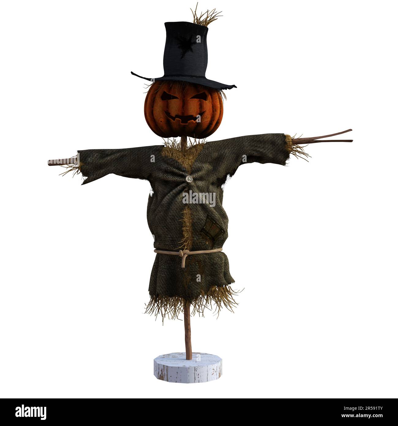 Scarecrow isolated on white, 3d render Stock Photo - Alamy