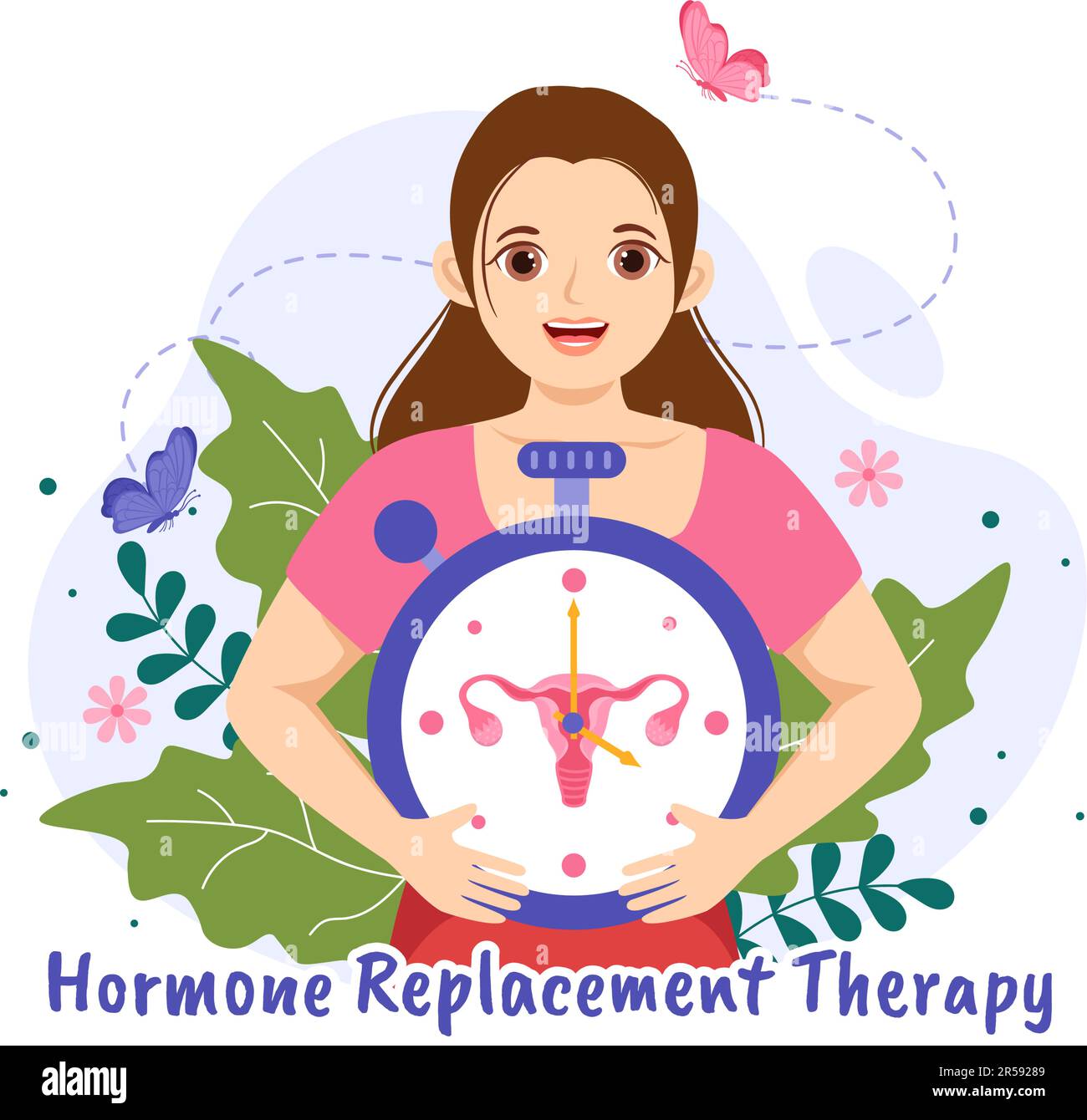 HRT or Hormone Replacement Therapy Acronym Vector Illustration with ...