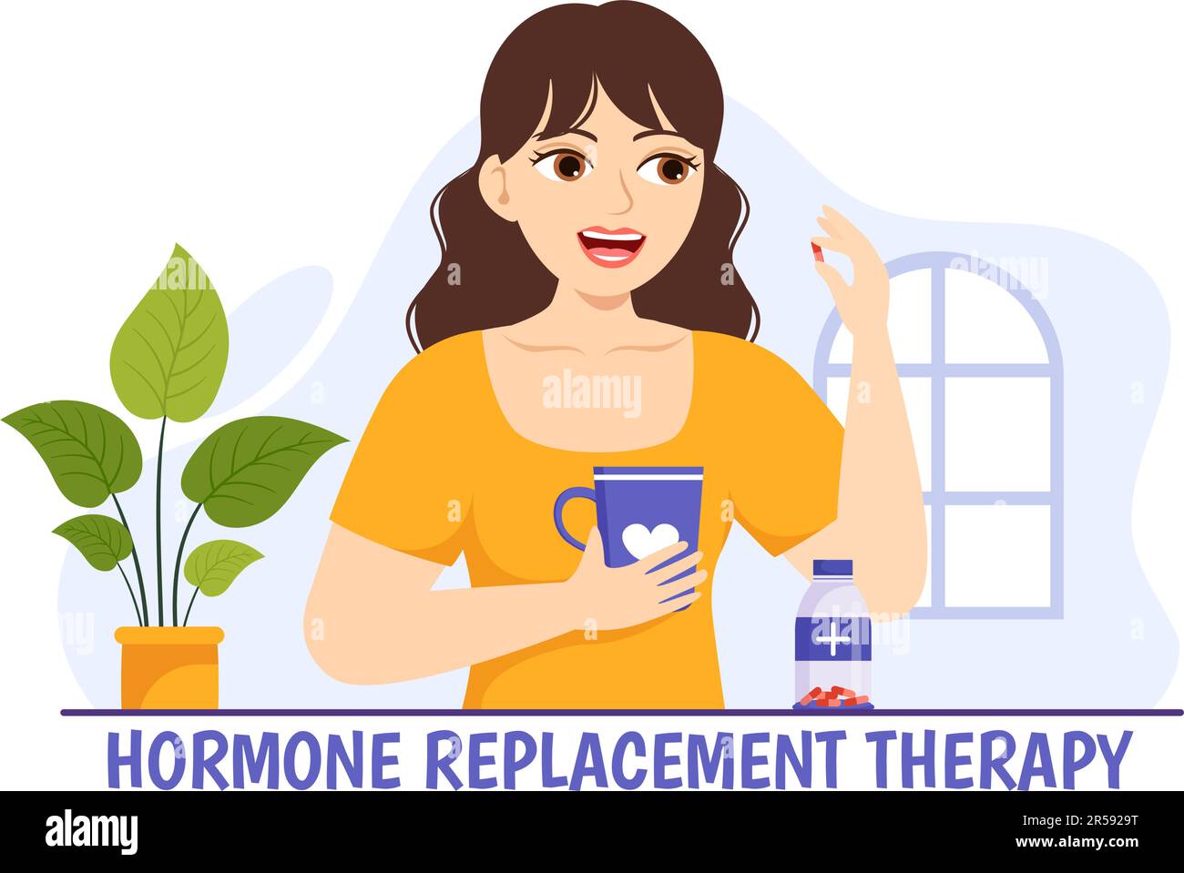 HRT or Hormone Replacement Therapy Acronym Vector Illustration with ...