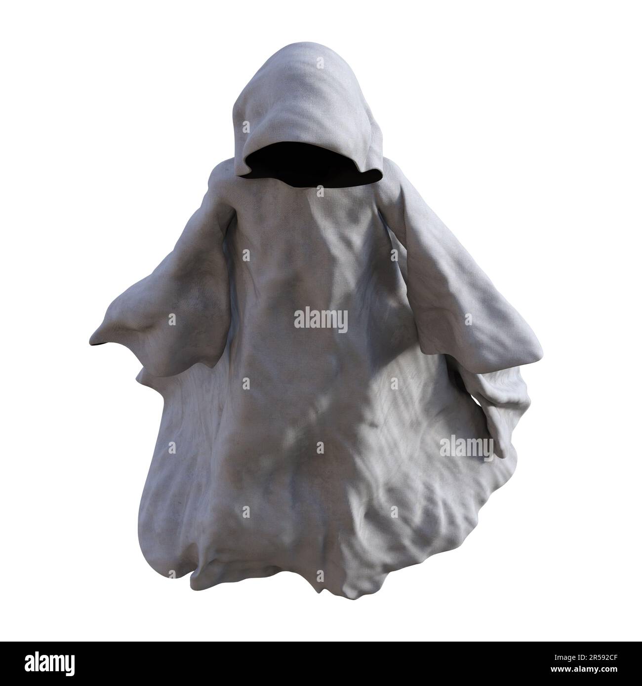 Scary floating cloak isolated on white, 3d render Stock Photo - Alamy