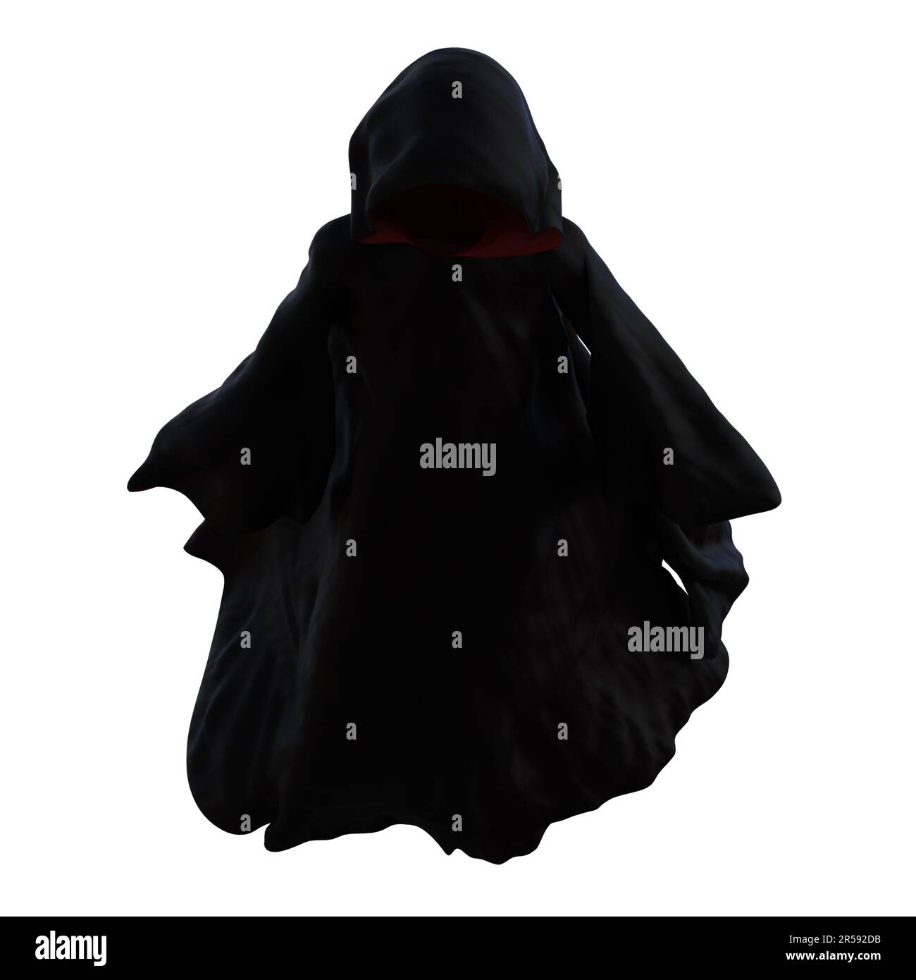 Scary floating cloak isolated on white, 3d render Stock Photo - Alamy