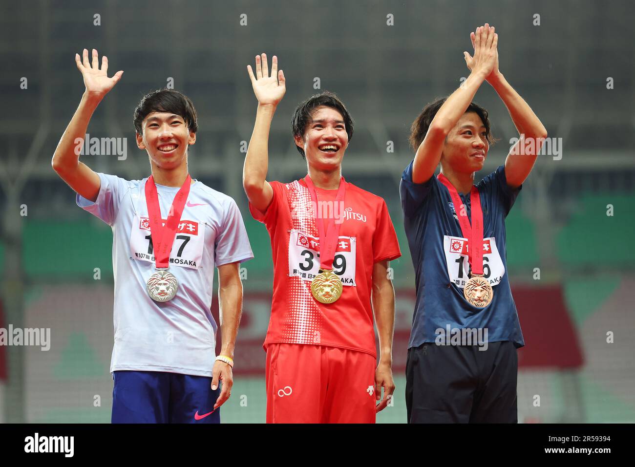 Osaka, Japan. 1st June, 2023. (L to R) Hyuga Endo, Kazuya Shiojiri ...