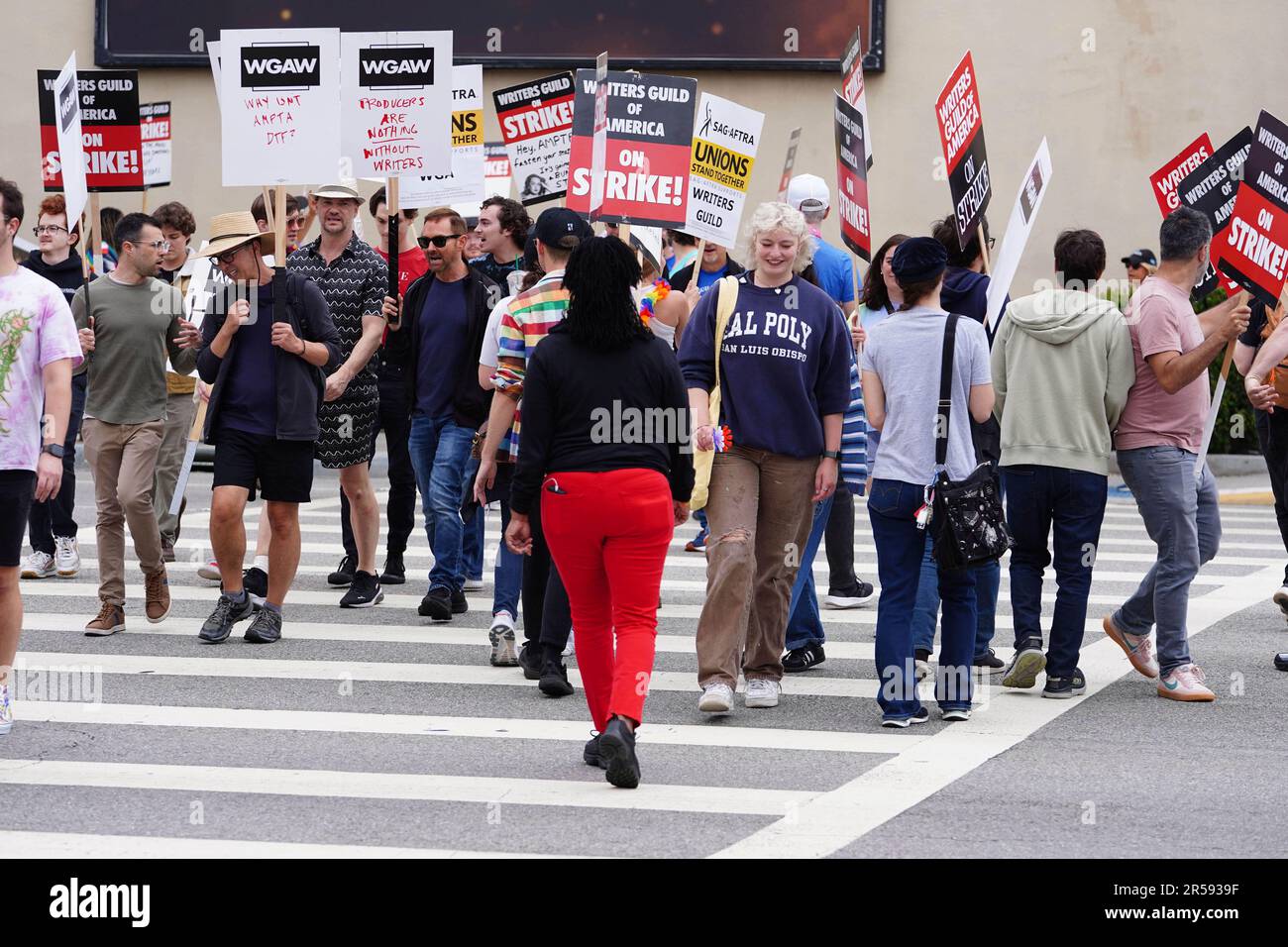 Photo by: gotpap/STAR MAX/IPx 2023 6/1/23 Warner Bros WGA/PRIDE Protest ...