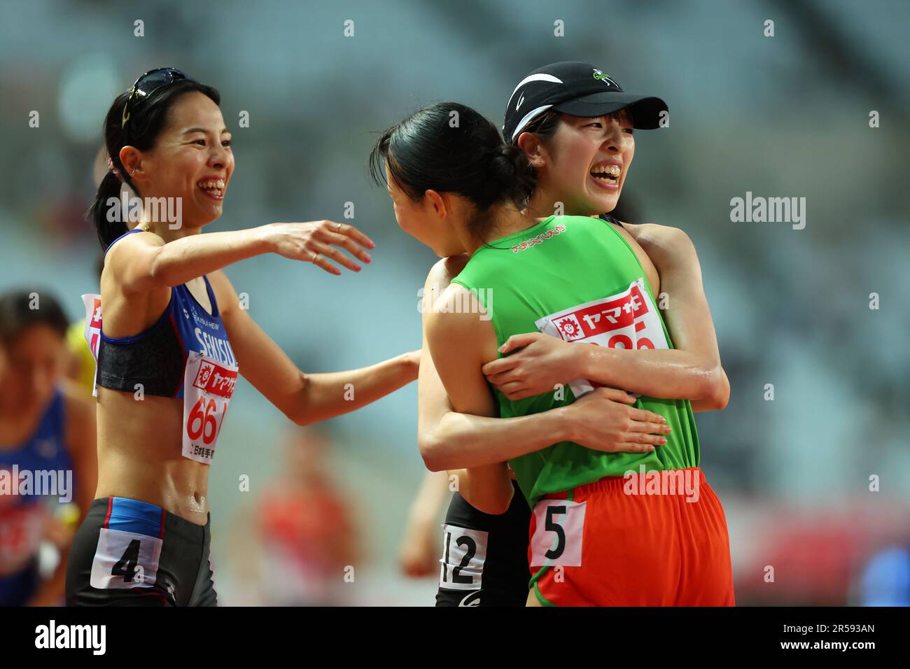 Osaka, Japan. 1st June, 2023. (L-R) Chikako Mori, Mayu Kawase, Reimi ...