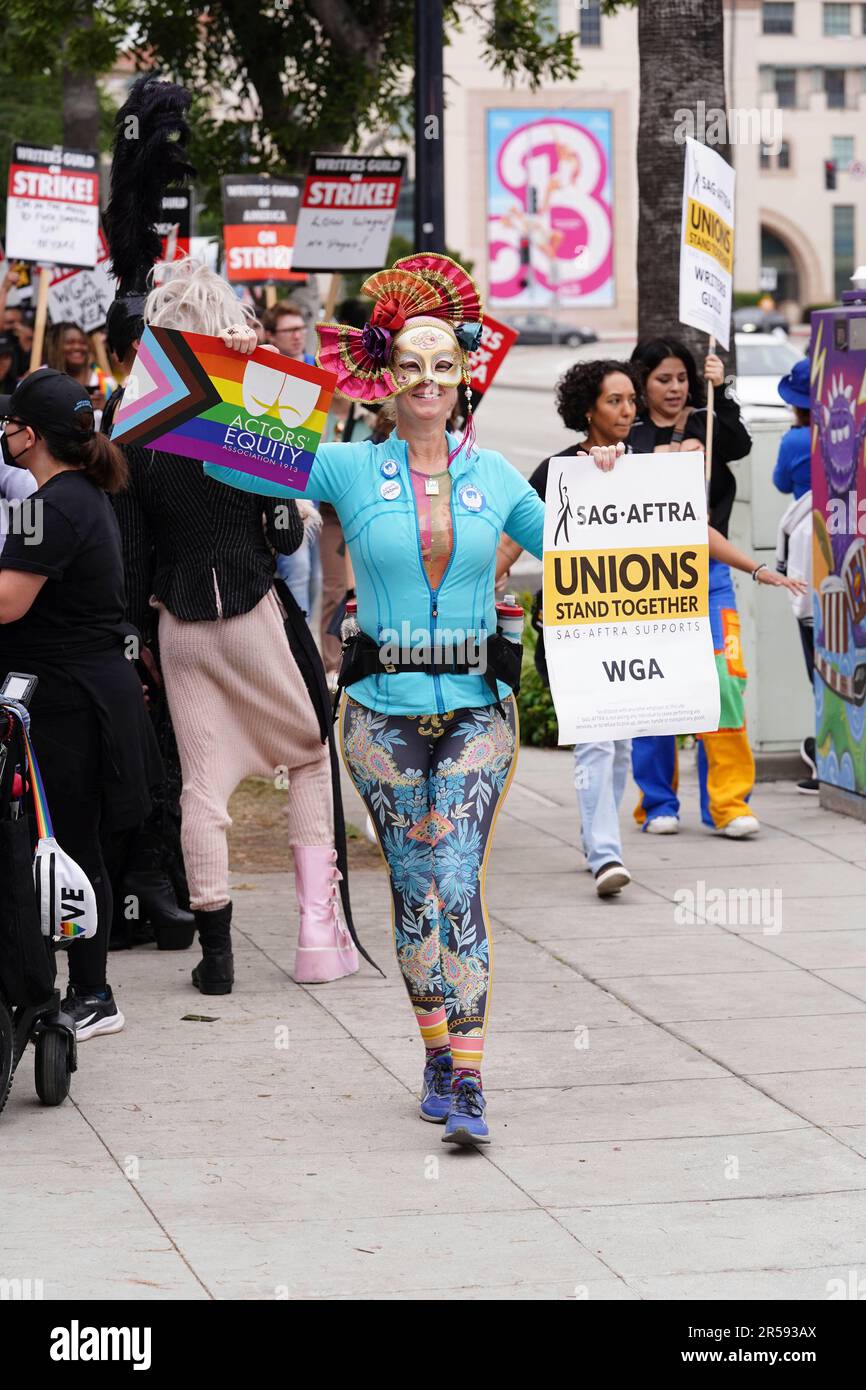 Photo by: gotpap/STAR MAX/IPx 2023 6/1/23 Warner Bros WGA/PRIDE Protest ...