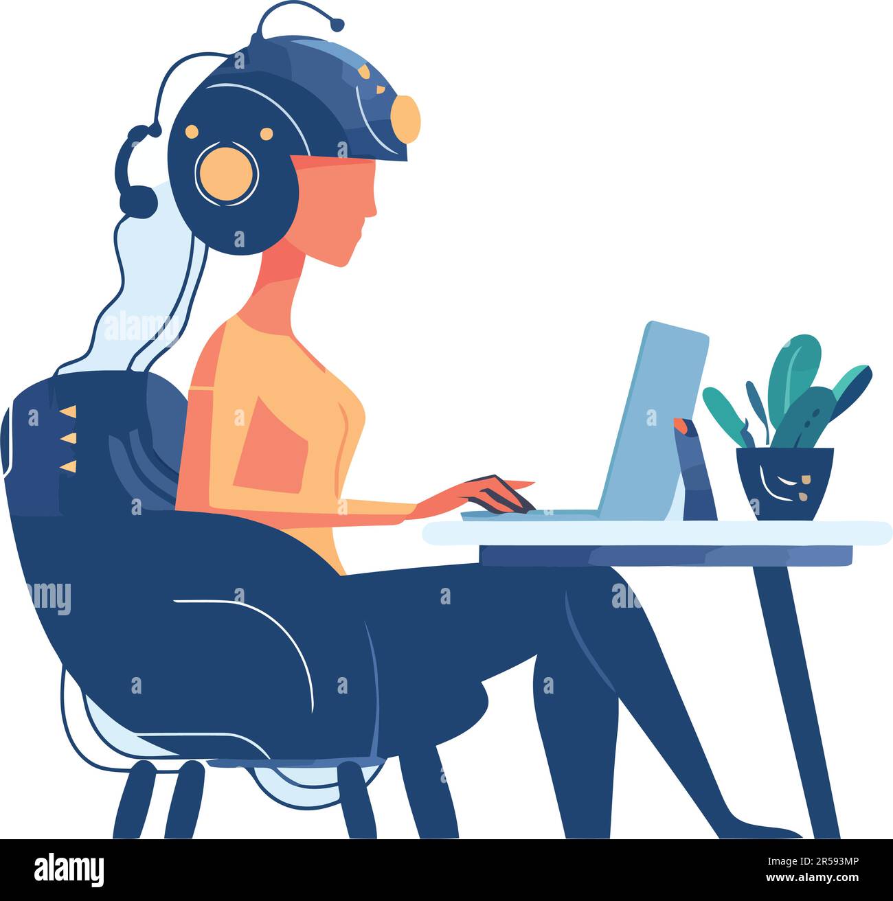 Head over desk Stock Vector Images - Alamy