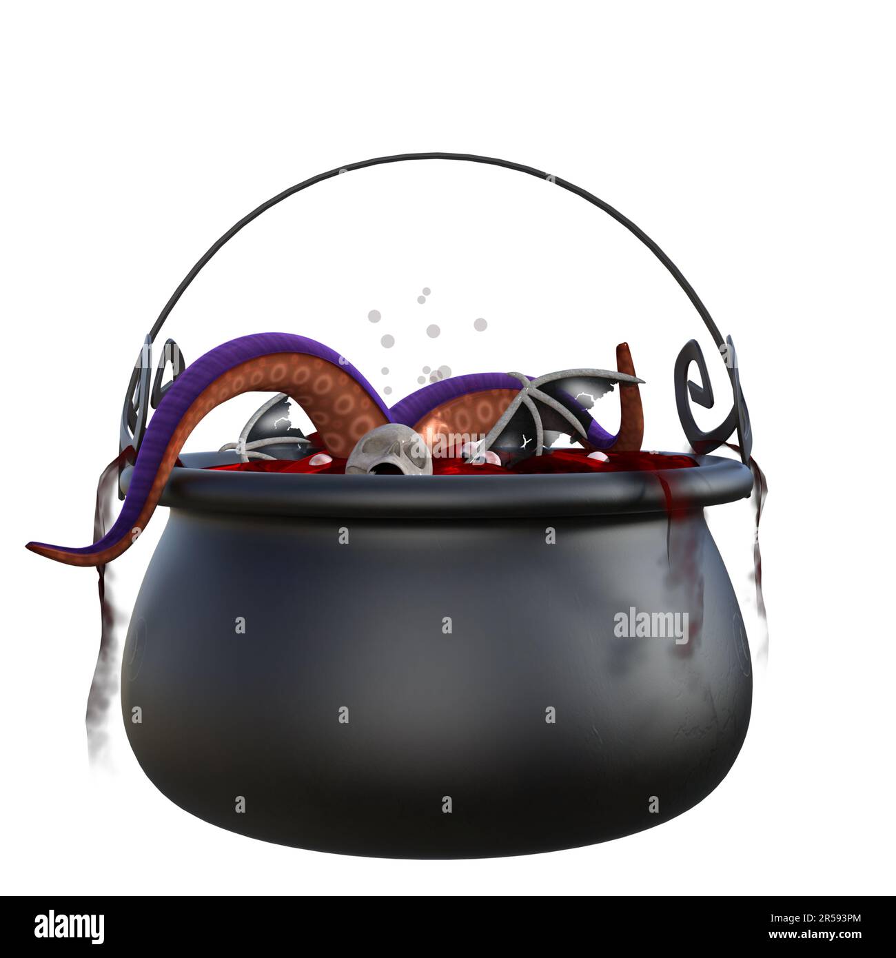 Witches Cauldron isolated on white, 3d render Stock Photo - Alamy