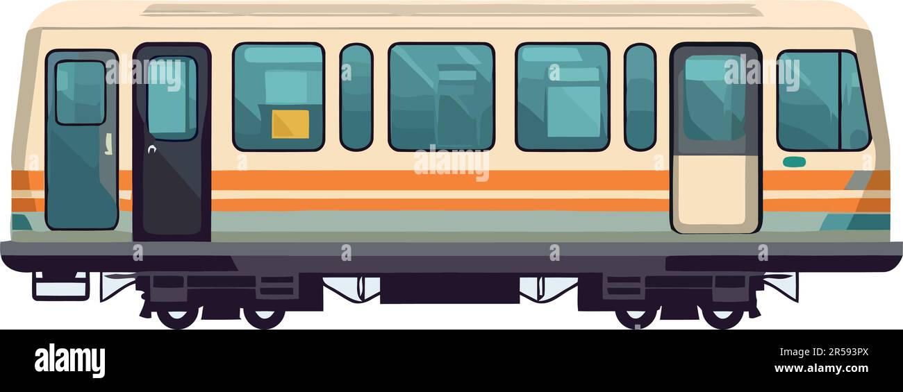 Modern yellow bus on railroad track isolated Stock Vector Image & Art ...