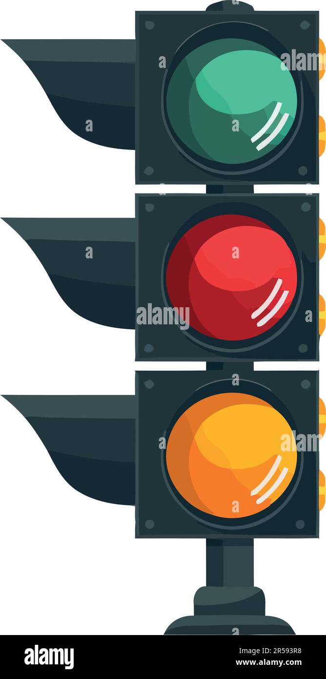 Yellow stop sign controls traffic at crosswalk isolated Stock Vector ...