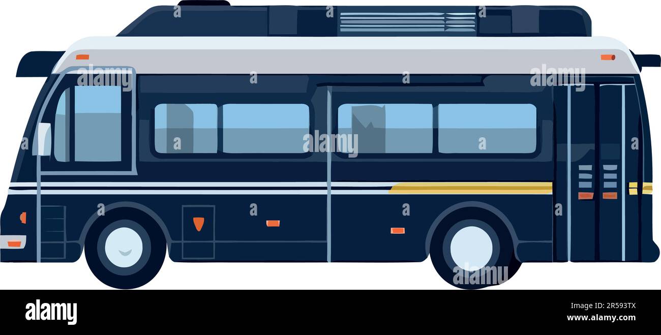 Blue mini bus Stock Vector Images - Alamy