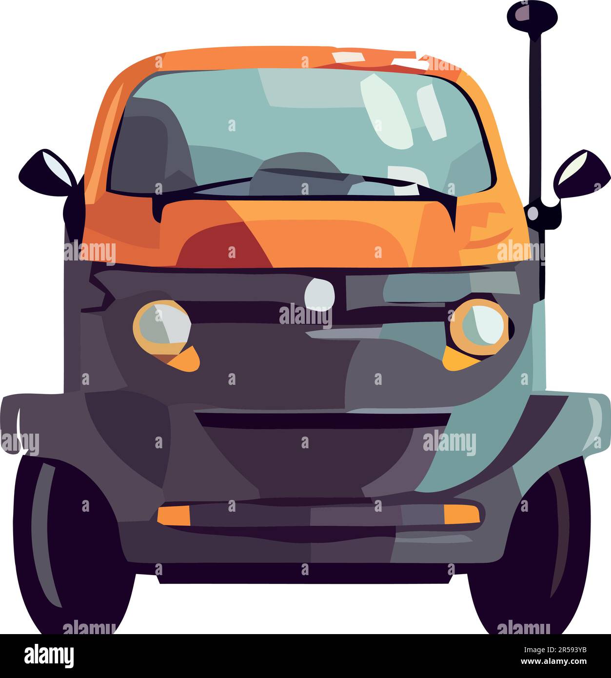 Shiny yellow car driving on isolated Stock Vector Image & Art - Alamy