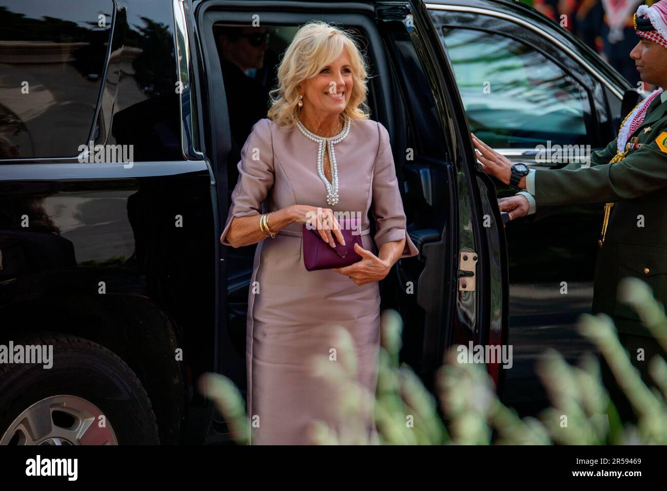 Amman, Jordanien. 01st June, 2023. Jill Tracy Jacobs Biden at the ...
