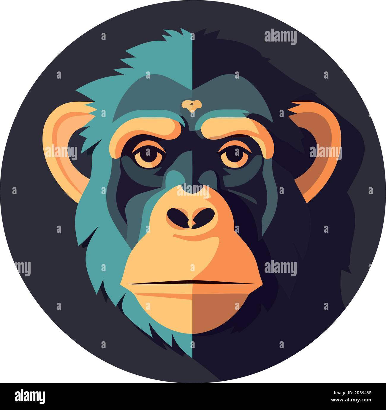 Cute baboon mascot in tropical rainforest isolated Stock Vector Image ...