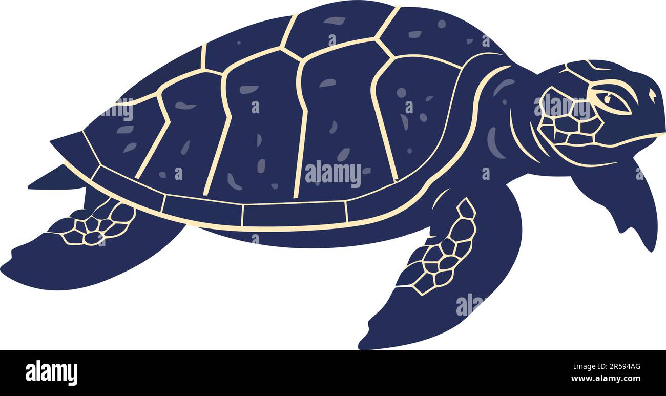 Slow turtle crawls on reef isolated Stock Vector Image & Art - Alamy