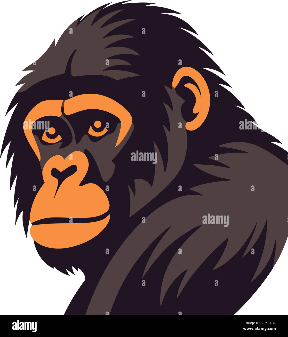 Cute monkey mascot sitting in tropical rainforest isolated Stock Vector ...