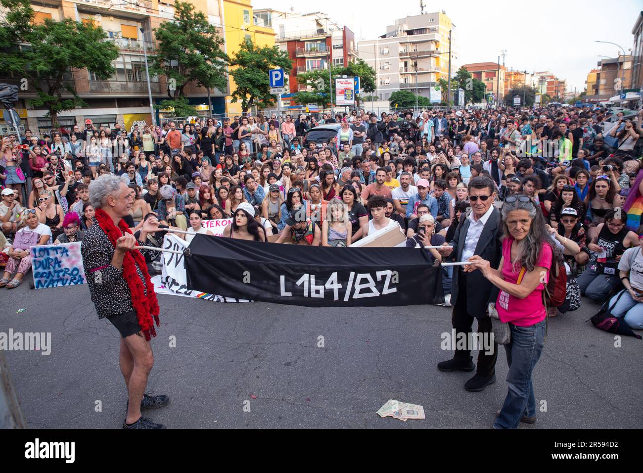 Rome, Italy. 01st June, 2023. Some activists organized a flashmob ...