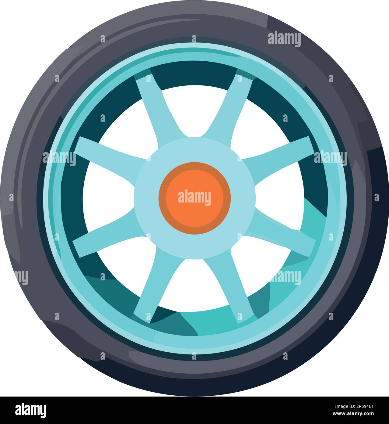Rubber tire on modern car driving fast Stock Vector Image & Art - Alamy