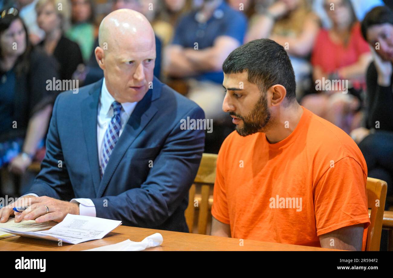 Schoharie, New York, USA. 31st May, 2023. Attorney LEE KINDLON, left ...