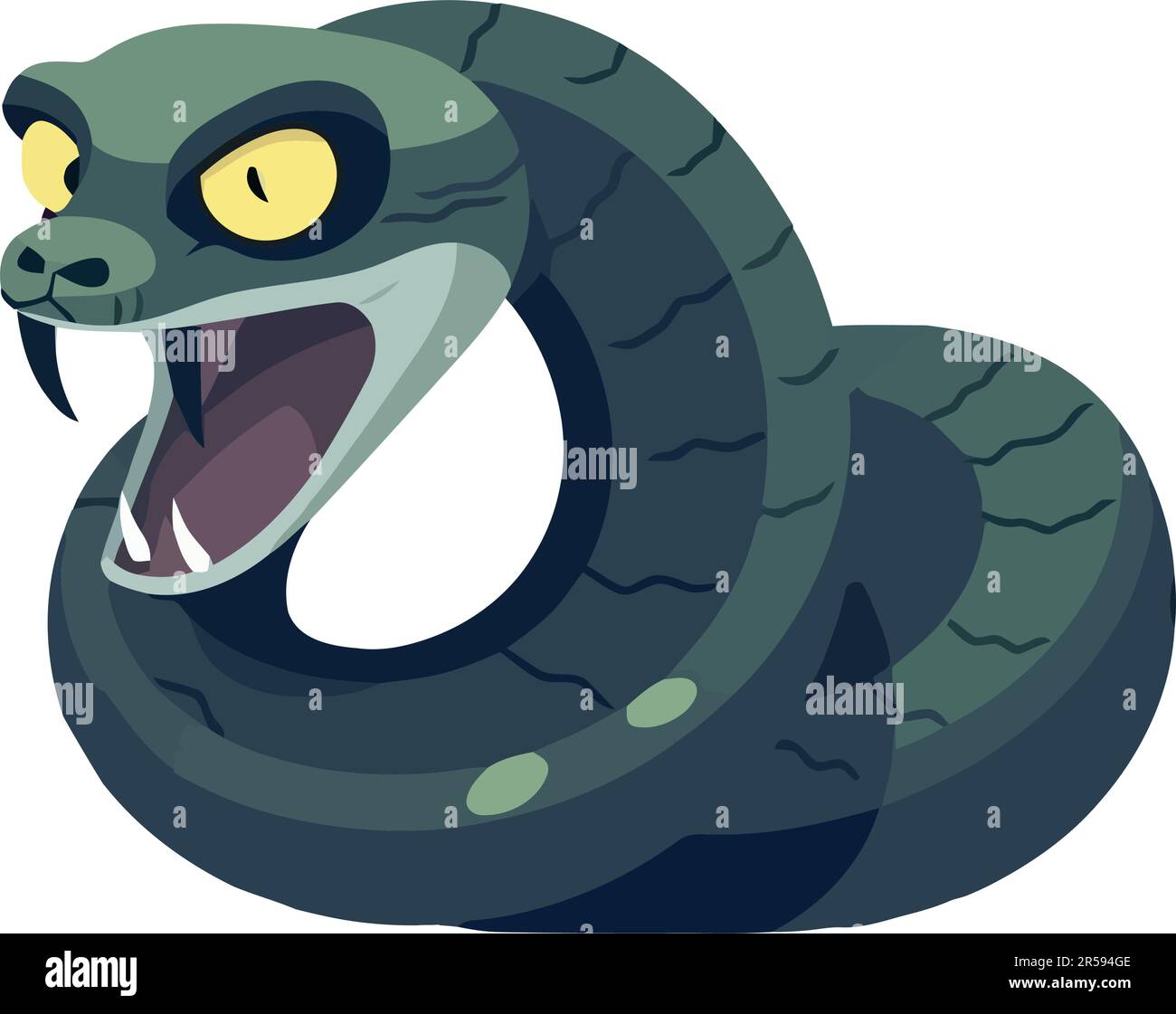 Cute viper with dangerous poisonous tongue over white Stock Vector ...