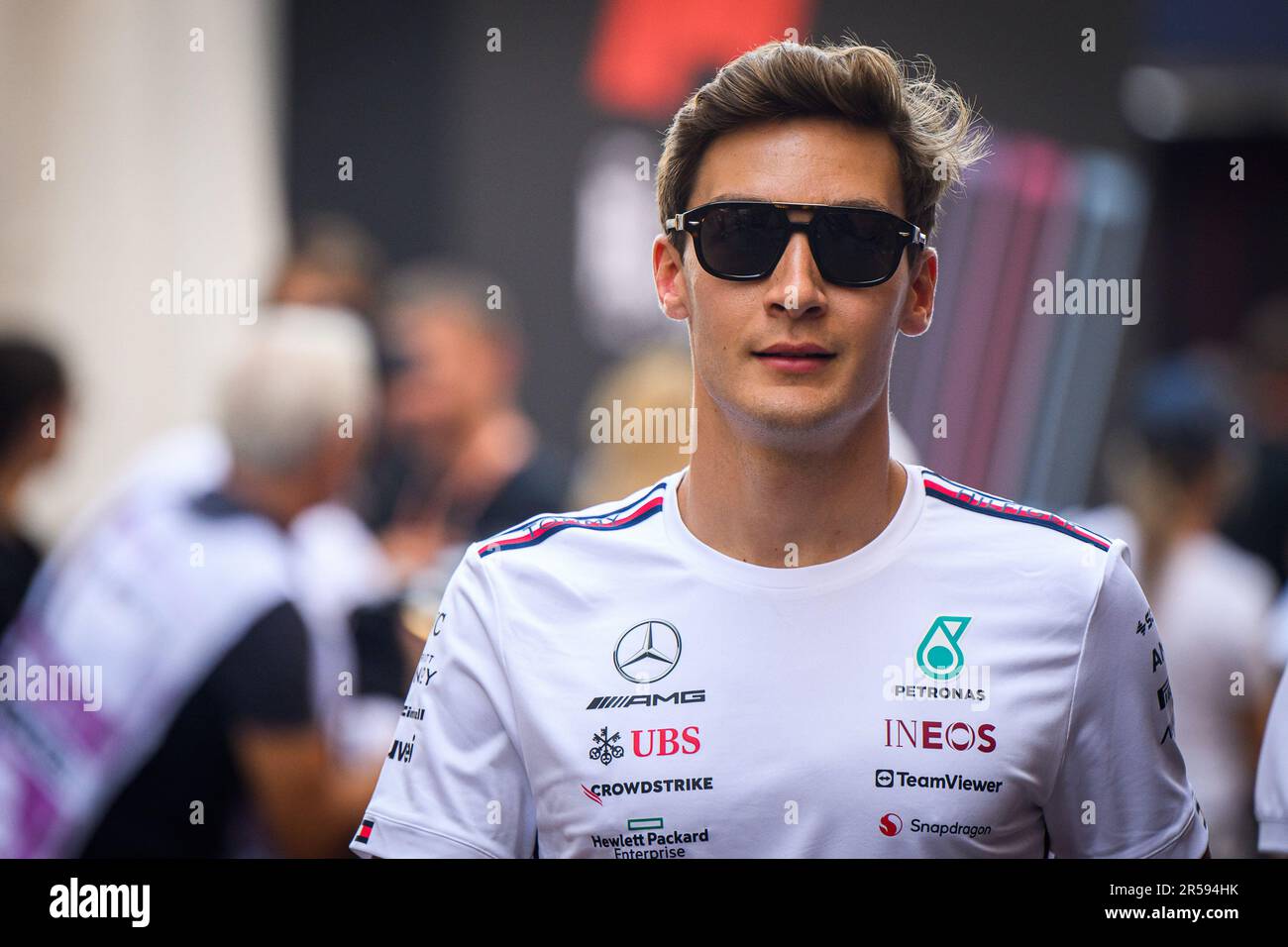 Monte Carlo, Monaco. 28th May, 2023. Mercedes AMG Petronas F1 Team's ...