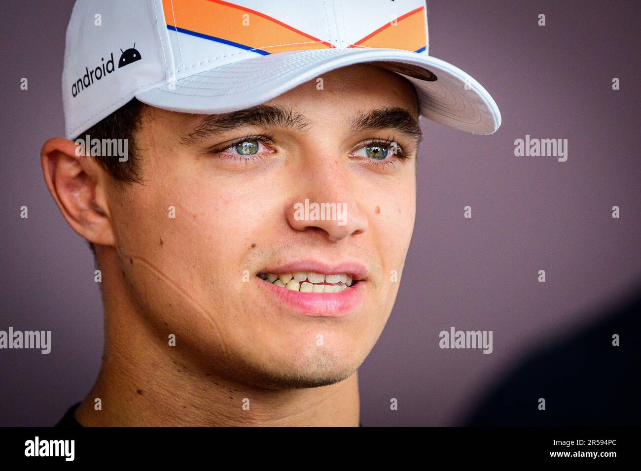 Monte Carlo, Monaco. 28th May, 2023. McLaren F1 Teamís British driver Lando Norris speaks to the ...