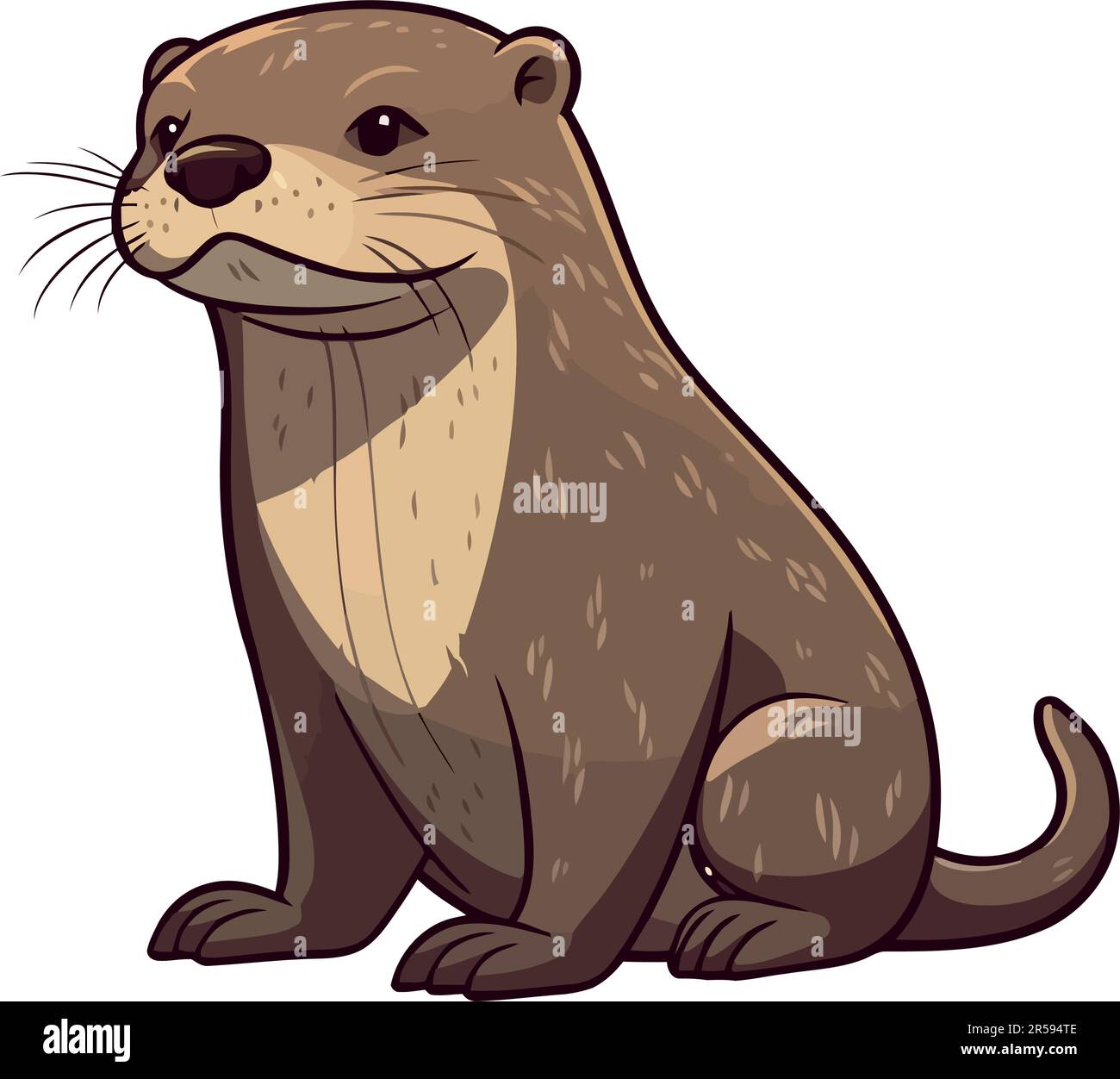Cute otter sitting design isolated Stock Vector Image & Art - Alamy