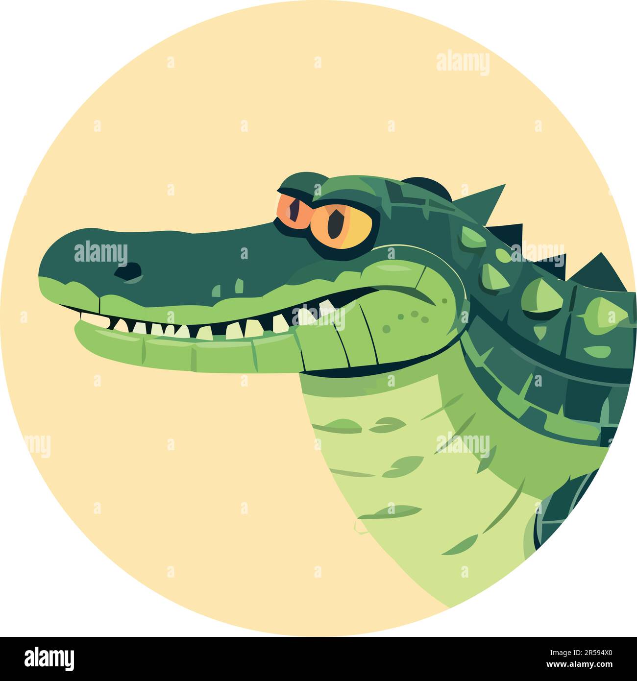 Cute crocodile mascot with sharp teeth isolated Stock Vector Image ...