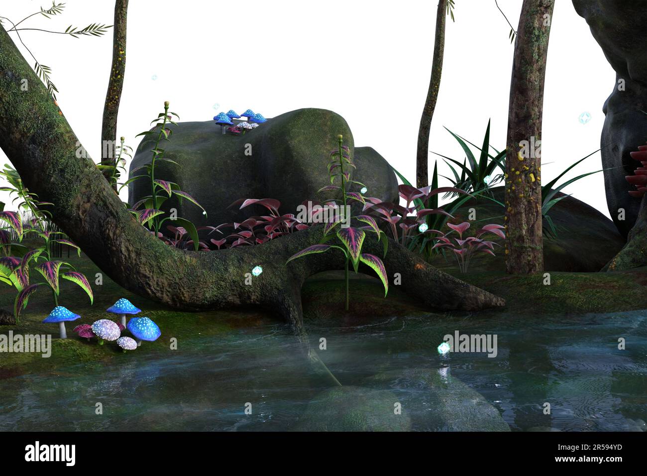 Fae forest backdrop / background Stock Photo - Alamy