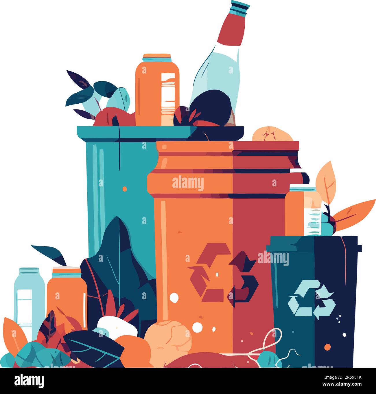 Plastic trash bins in Stock Vector Images - Alamy