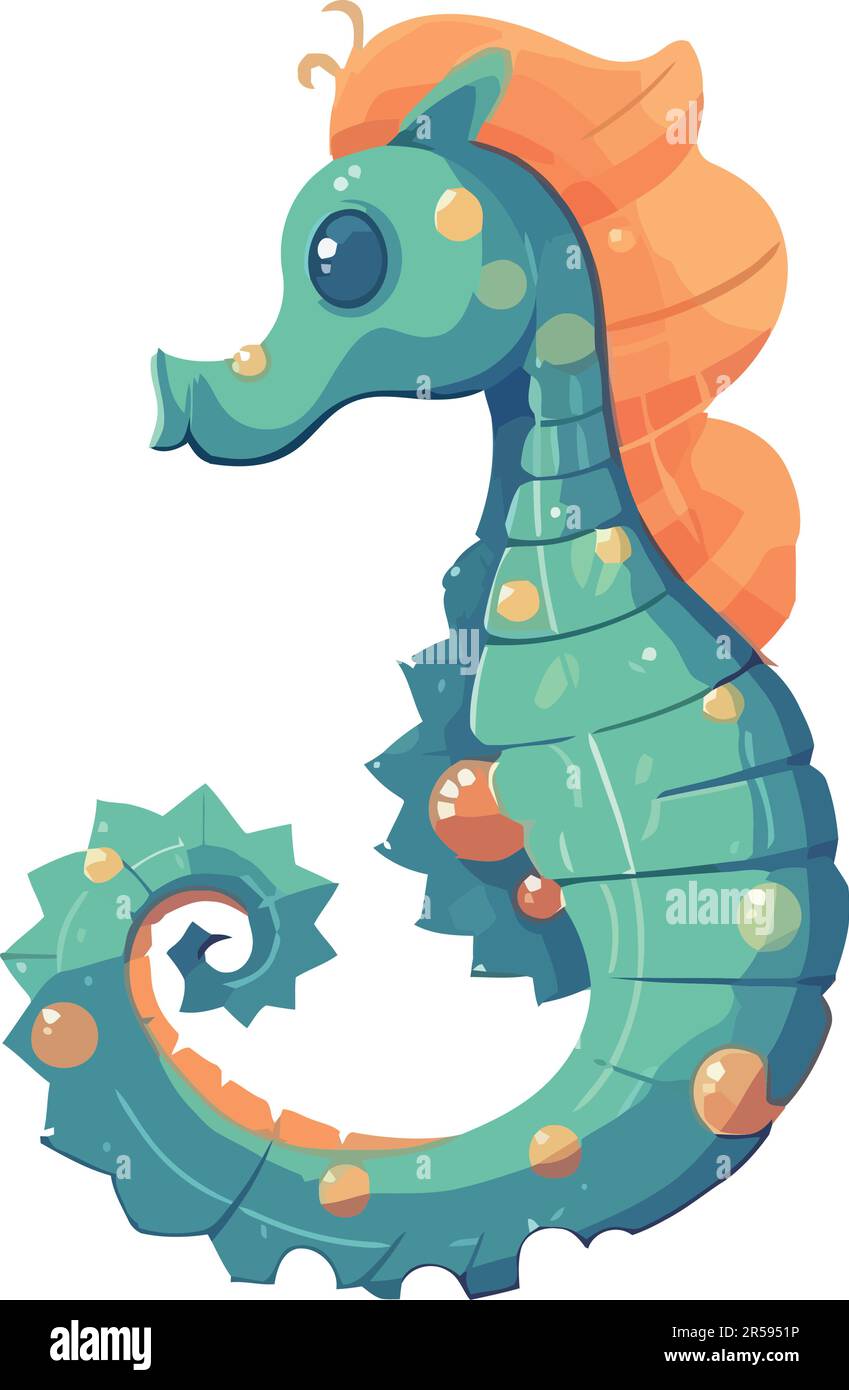 Cute Sea Horse over white Stock Vector Image & Art - Alamy