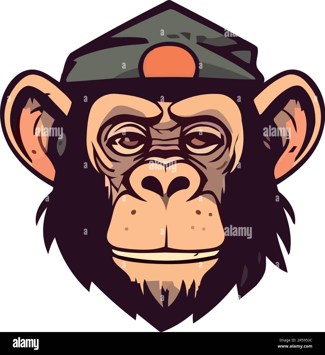Cute monkey mascot symbol of authority in nature isolated Stock Vector ...
